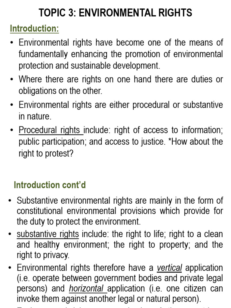 Environmental Rights Overview | PDF | Freedom Of Information Laws By ...
