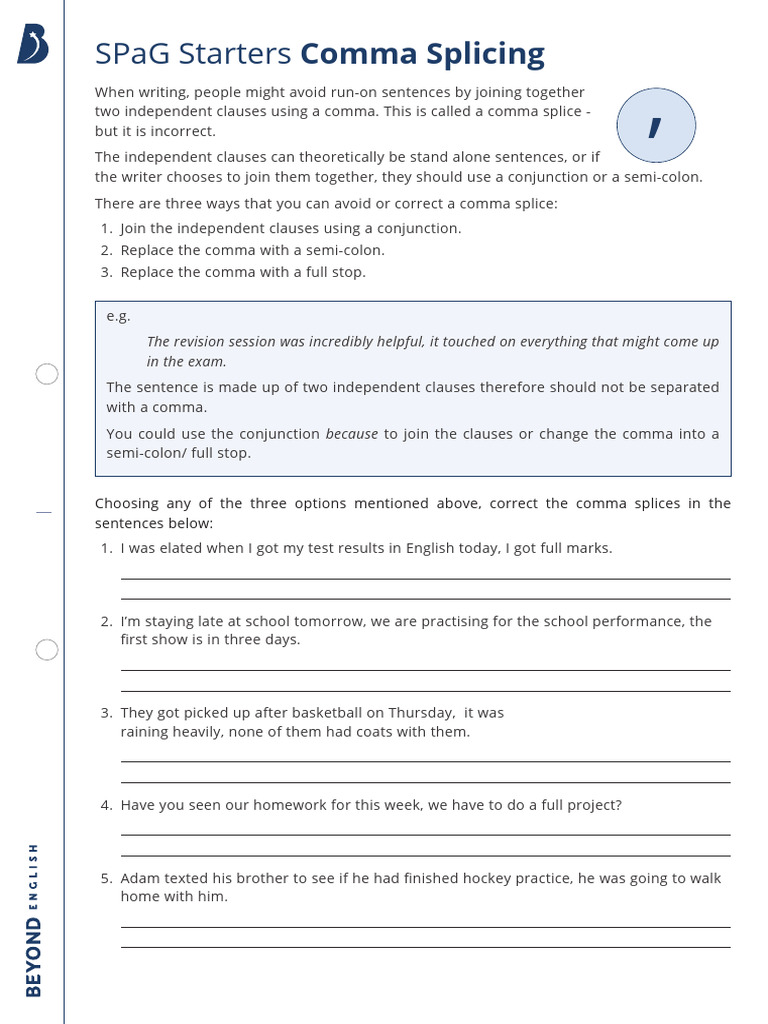 Exercise For Comma Splicing | PDF | Career & Growth