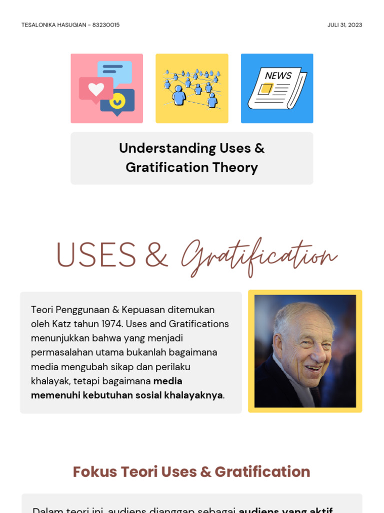 Uses Gratification Theory | PDF | Ilmu Sosial | Pengembangan Diri