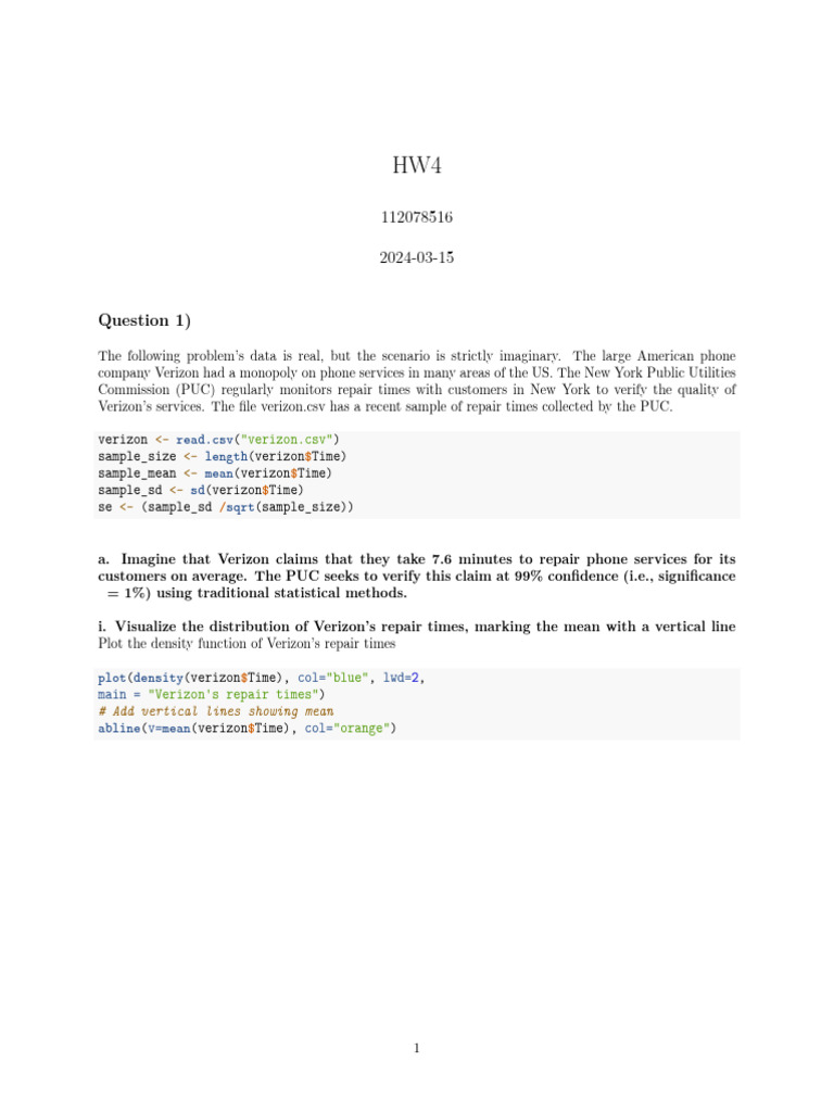 Bacs HW4 | PDF | Statistics | Statistical Inference
