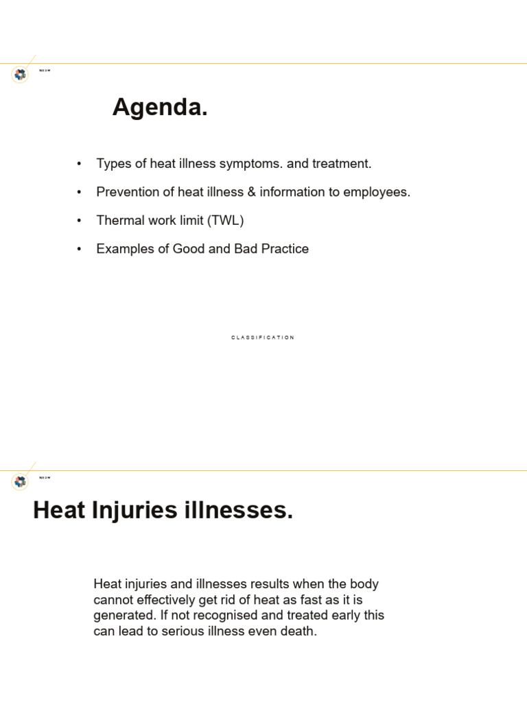NEOM Training Slides Safety in The Heat Rev 2 | PDF | Hyperthermia ...