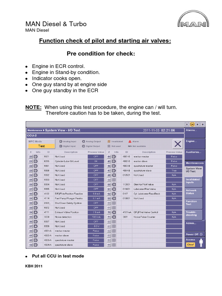 MAN ME How To Check Pilot and Starting Air Valves | PDF | Valve | Machines