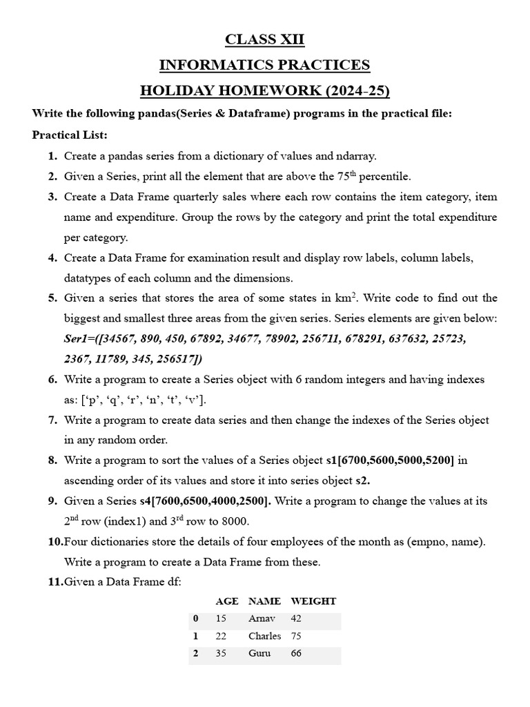 Xii - Ip - Holiday HW | PDF | Computer Science | Computer Data