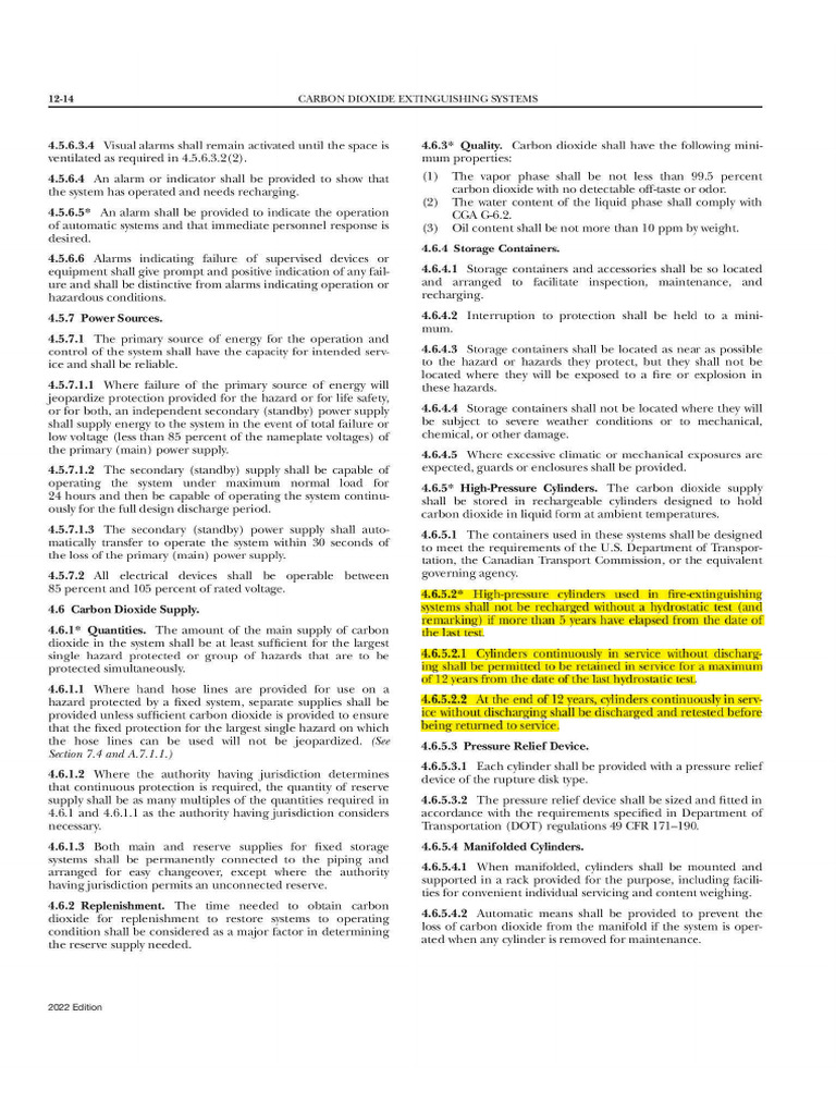 CO2 Cylinder Refill and Hydrostatic Test Recommendations | PDF