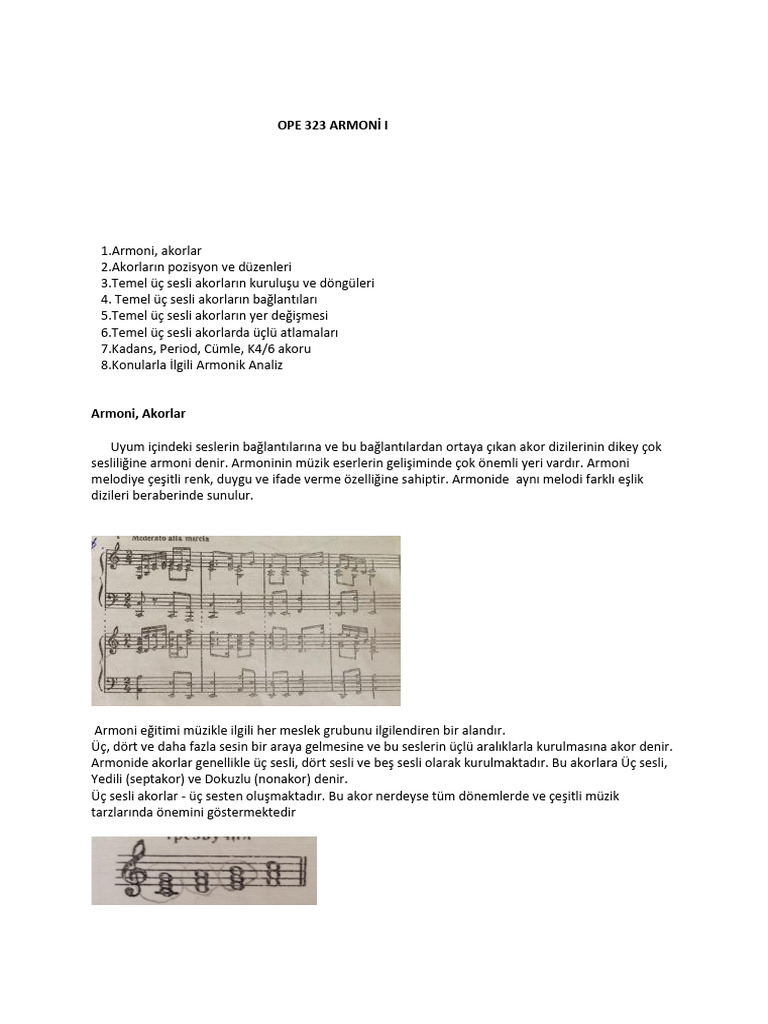 Ope 323 Armoni̇ I | PDF