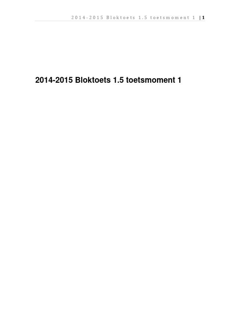 2014 2015 BT15 tm1 Toets NL | PDF