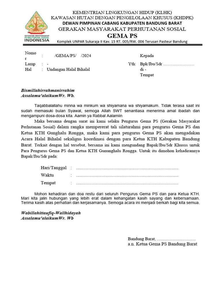 Undangan Halbi Gemaps | PDF