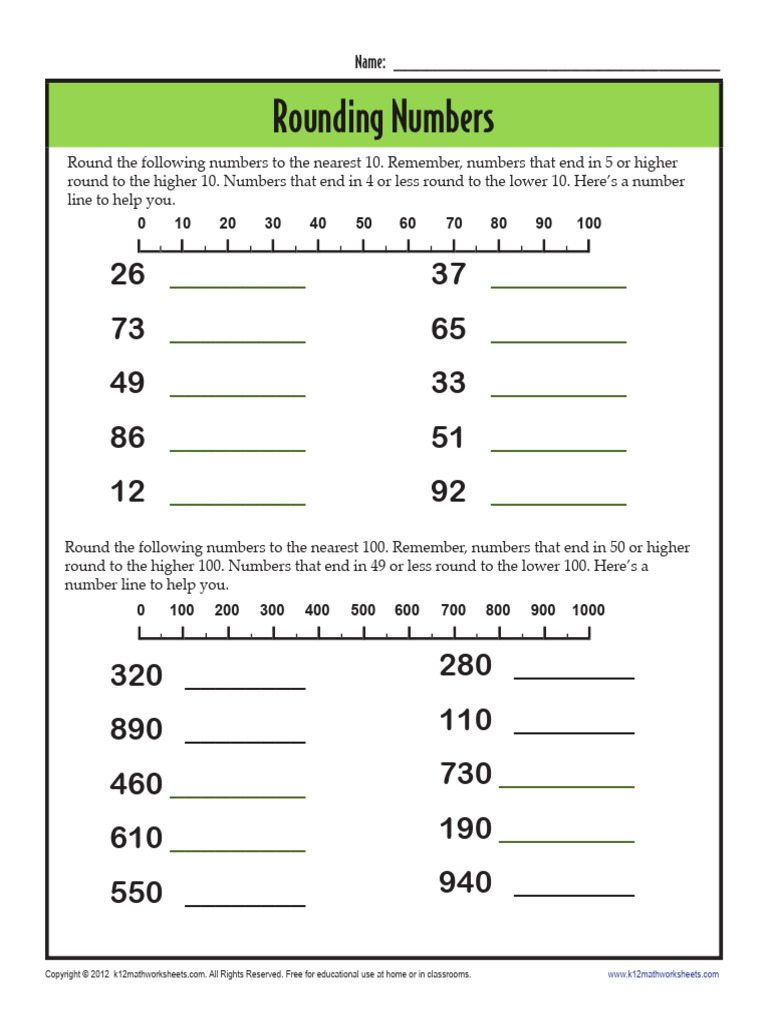 Gr3_Math_Rounding_Numbers | PDF | Civil Law (Common Law) | Natural Resources Law