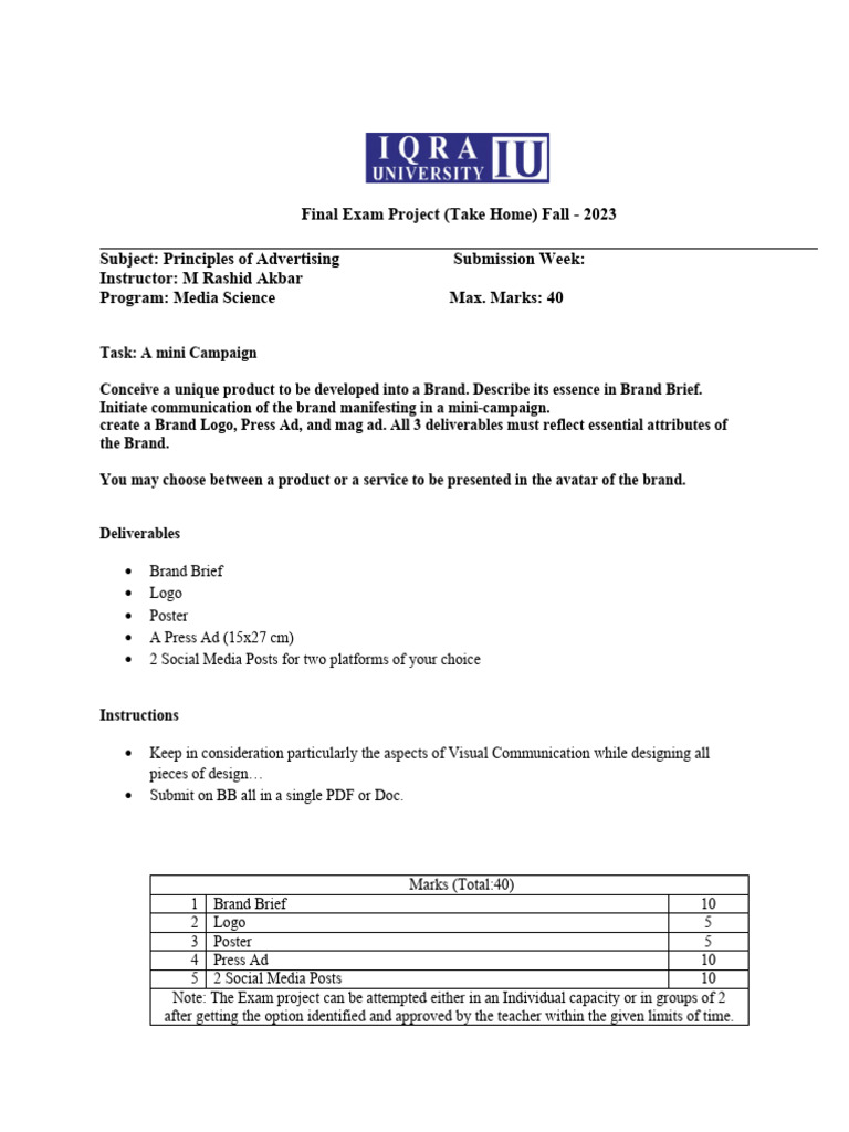 PoA Fall2023 Final Exam Project | PDF | Brand | Logos