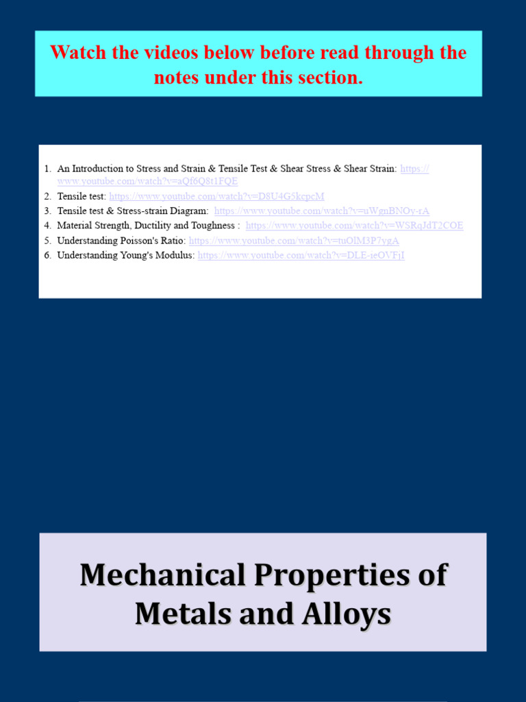 Topic 6 7 - Mechanical Properties of Metals and Alloys | PDF ...