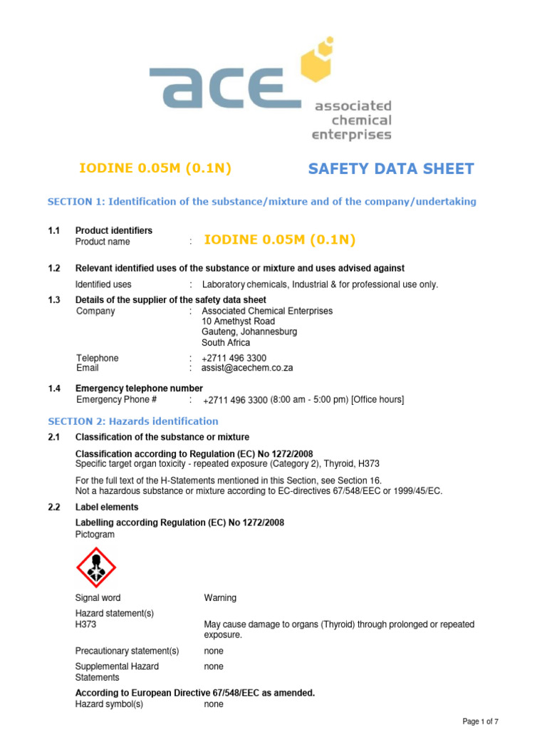 Hydrogen Peroxide SDS | PDF | Occupational Safety And Health | Chemistry