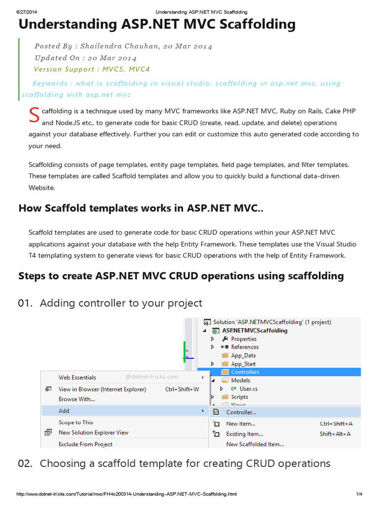 Understanding Asp Scaffolding Pdf Computing Software