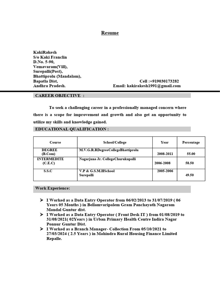 Rakesh Resume | PDF