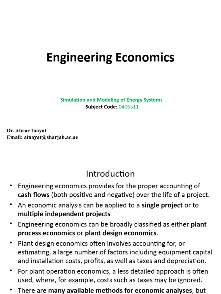 Lecture 3-Engineering Economics | PDF | Present Value | Depreciation