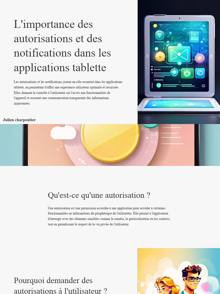 Autorisations et Notifications: Clés UX Tablette | PDF | Vie privée et informatique | Informatique