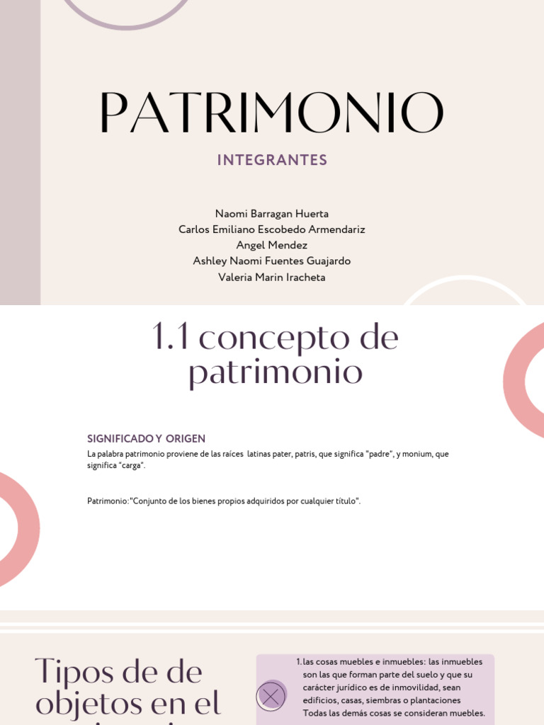 PATRIMONIO | PDF | Bienes (Ley) | Derechos