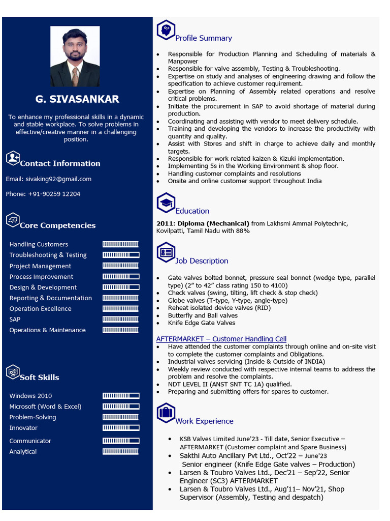 Siva Resume - R1 | Download Free PDF | Valve