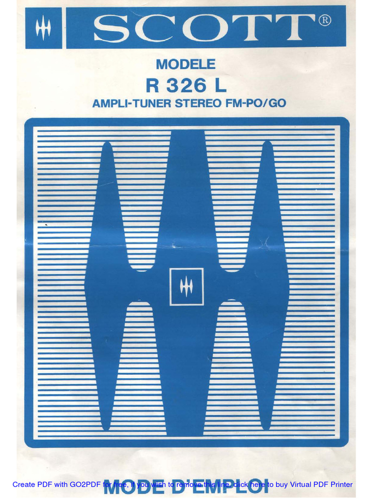 Scott R326L Owners Manual | PDF