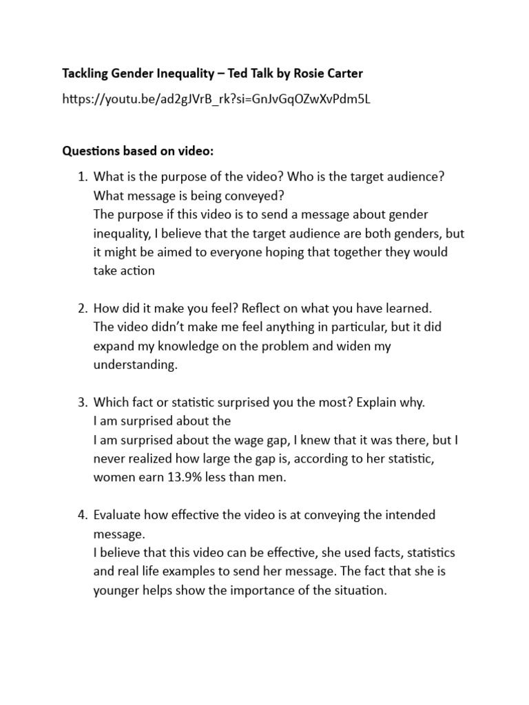 Tackling Gender Equality Questions | PDF