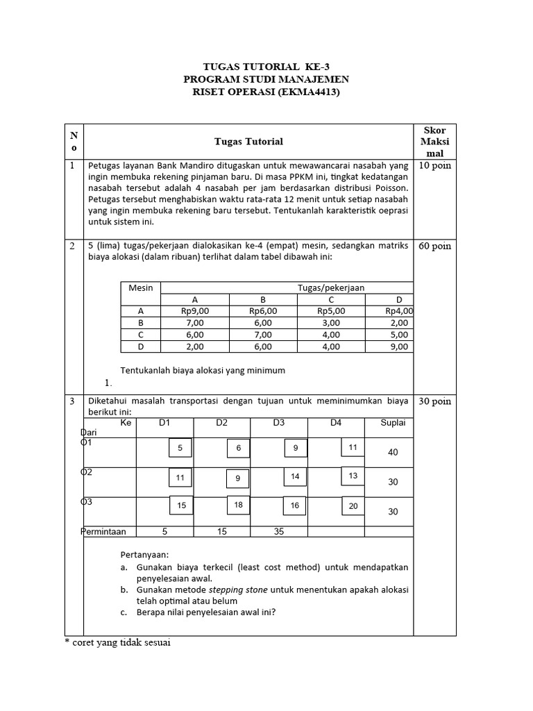 Riset Operasi Tugas 3 | PDF
