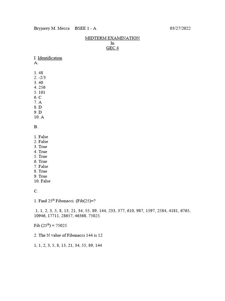 Midterm Examination (GEC 4) | PDF | Teaching Methods & Materials | Science & Mathematics
