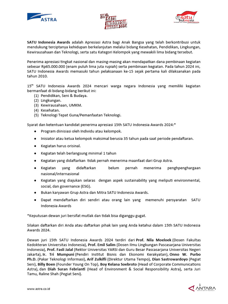 15TH Sia 2024 Antara Astra | PDF | Bisnis