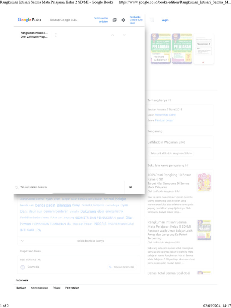 Rangkuman Intisari Semua Mata Pelajaran Kelas 2 SD - MI - Google Books ...