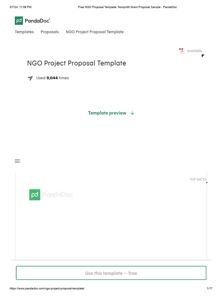 Free NGO Project Proposal Template | PDF | Non Governmental Organization