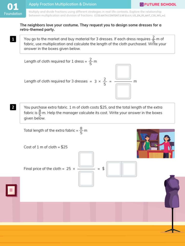 Fraction Multiplication & Division Guide | PDF | Textiles | Multiplication