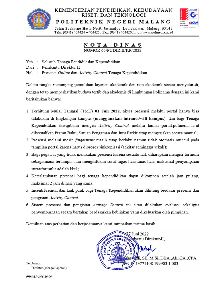 20220627-ND PD II Presensi Dan AC | PDF