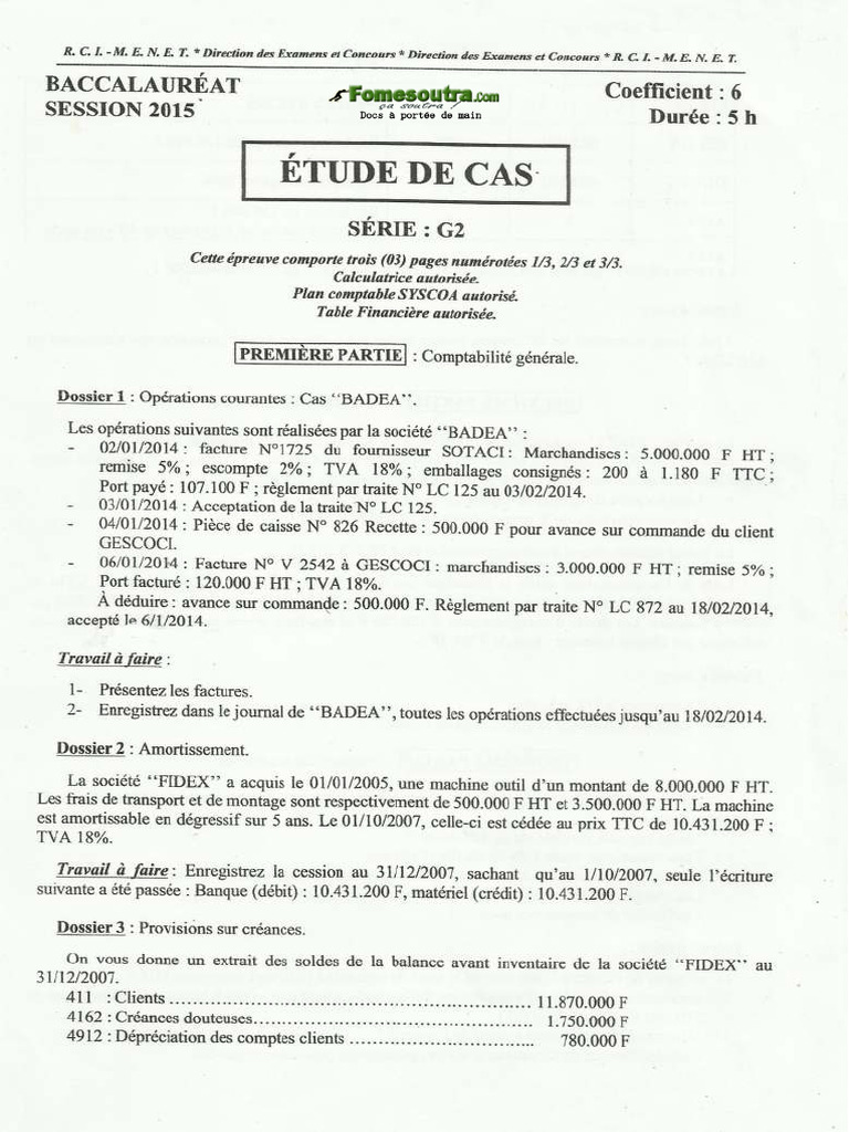 612a8f1814de6sujet-corrige-d-etude-de-cas-bac-g2-2015 | PDF