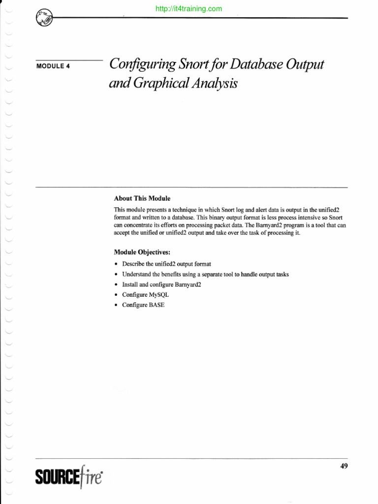 SnortCP - 04 - Database Output and Graphical Analysis | PDF | Databases | Command Line Interface