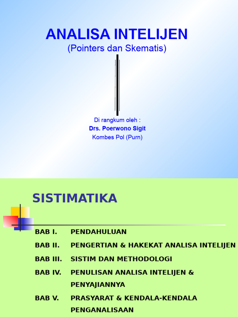 Analisa Intelijen: Prinsip dan Metode | PDF