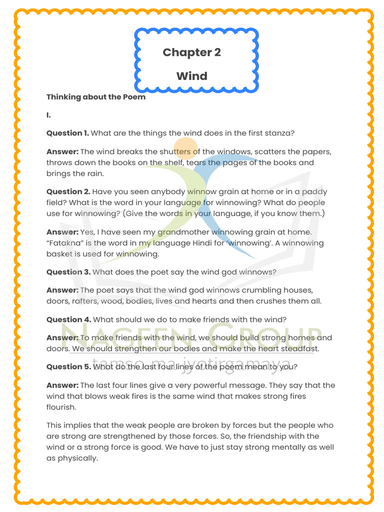 IX Textbook Solu - Wind | PDF