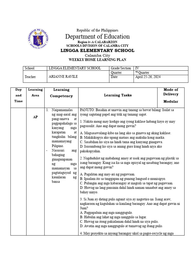 Ap Activity April252024 | PDF