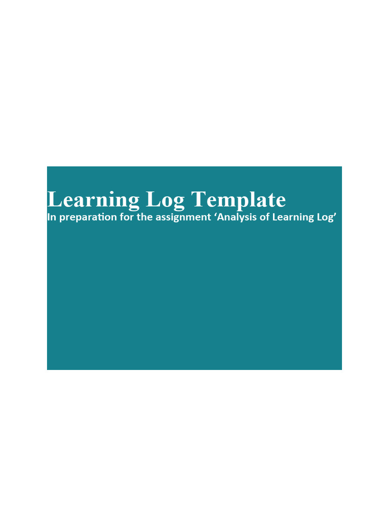 Leadership Learning Log Template | PDF | Leadership | Thought