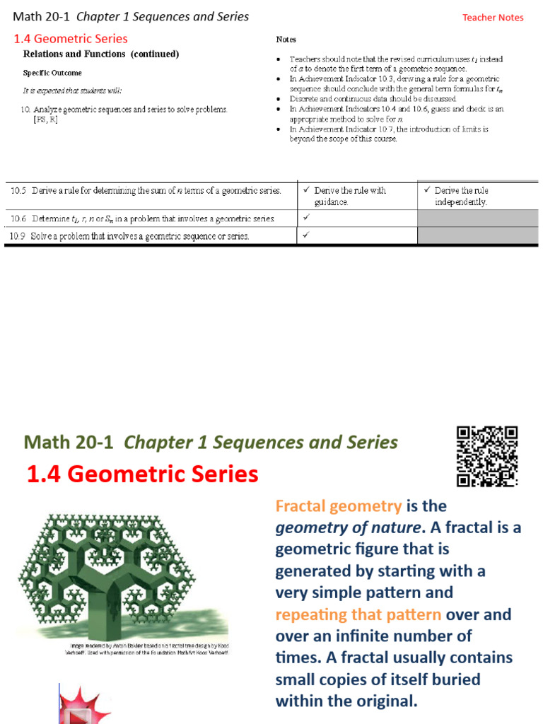 1.4 Geometric Series | PDF | Geometry | Fractal