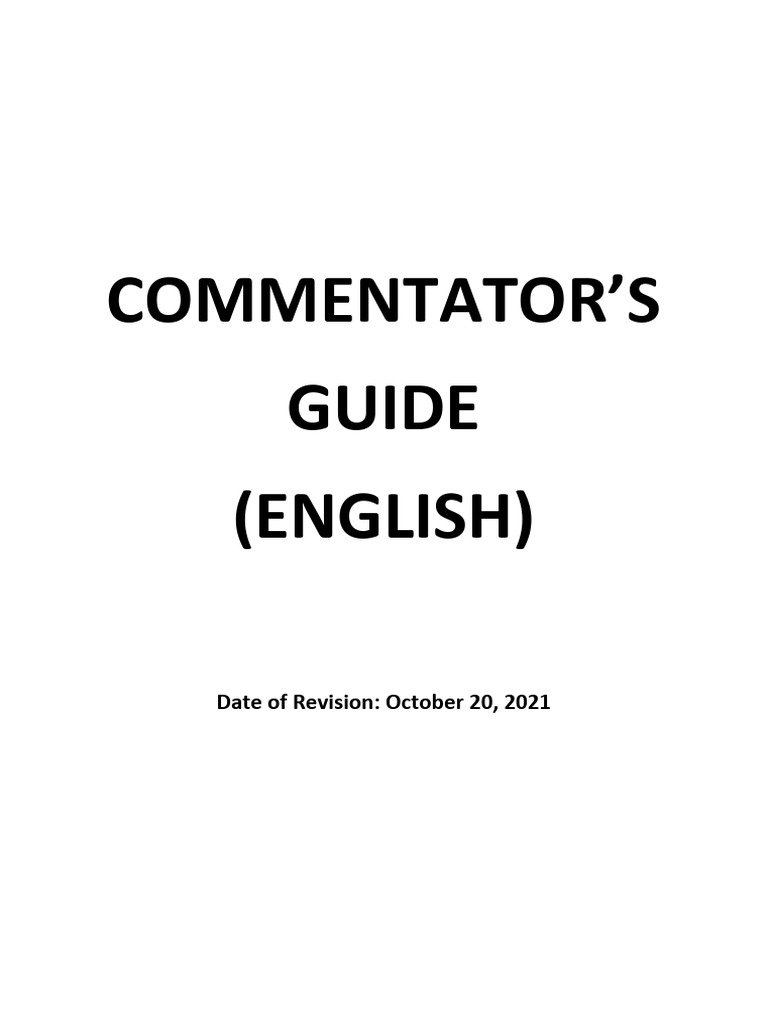 Commentator's Guide (English) - r3 | PDF | Mass (Liturgy) | Psalms
