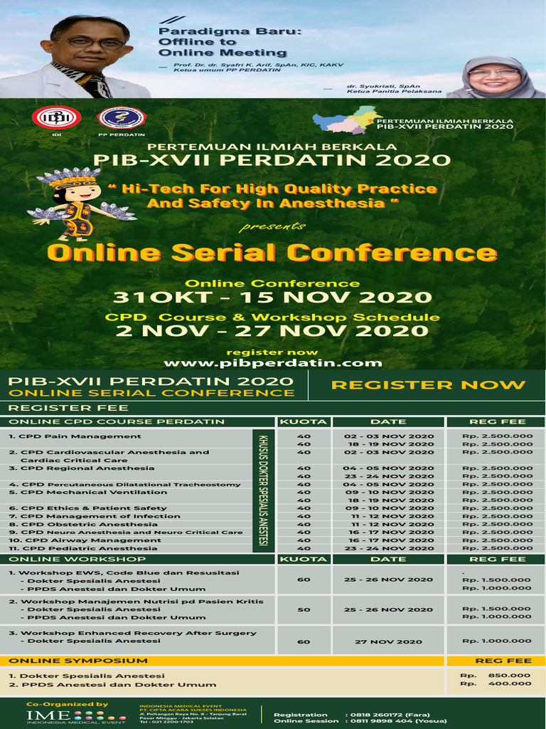 Flyer Pib Xvii Perdatin 2020 - Online Conference | PDF | Medical ...