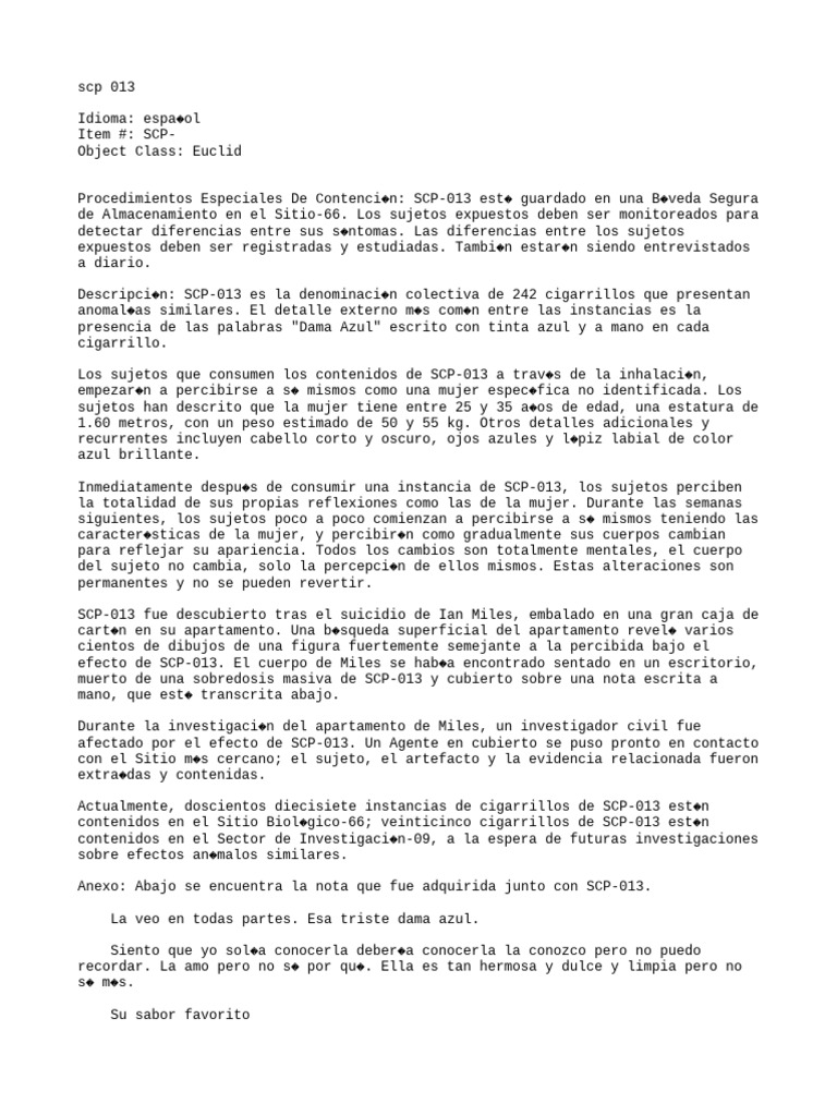 SCP 013 | PDF