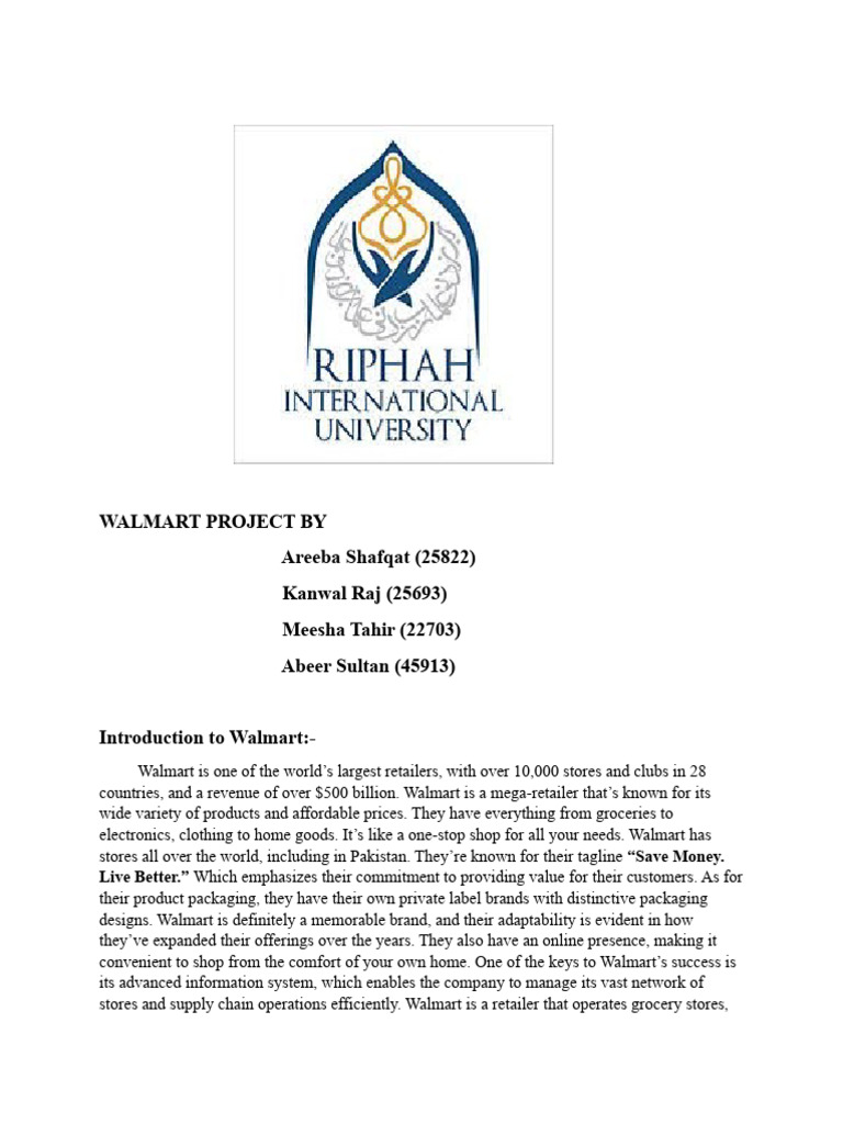 MIS Project | PDF | Walmart | Customer Relationship Management