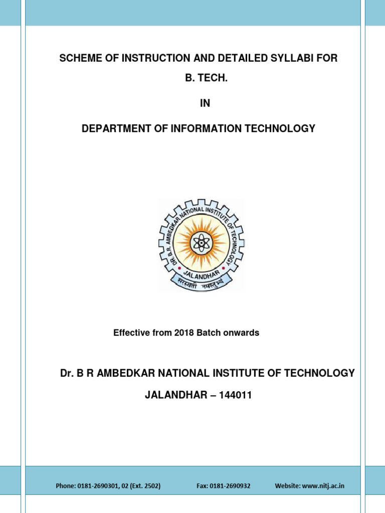 B.Tech IT Syllabus and Instruction Scheme | PDF | Relational Database ...