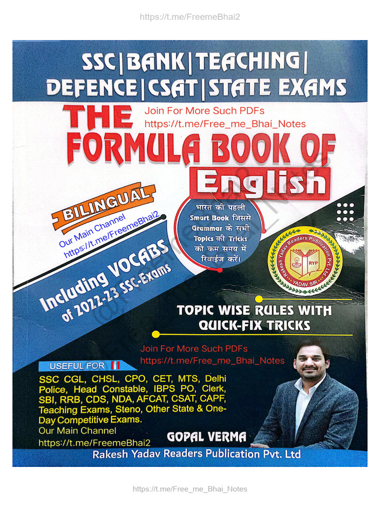 Formula Book of English Gopal Sir | PDF