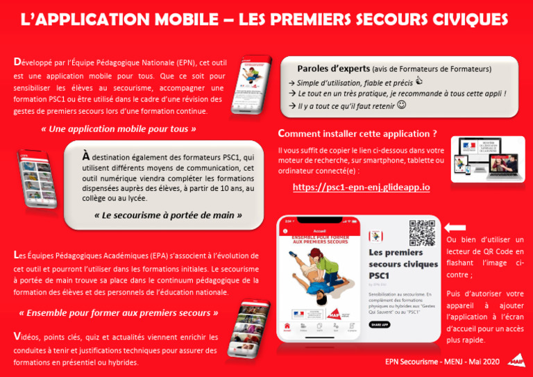 Application mobile pour le PSC1 | PDF | Application | Informatique