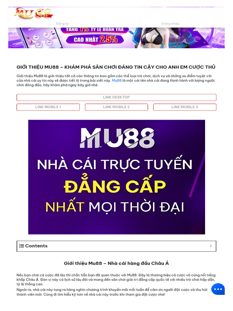 Gioi Thieu Mu88 | PDF