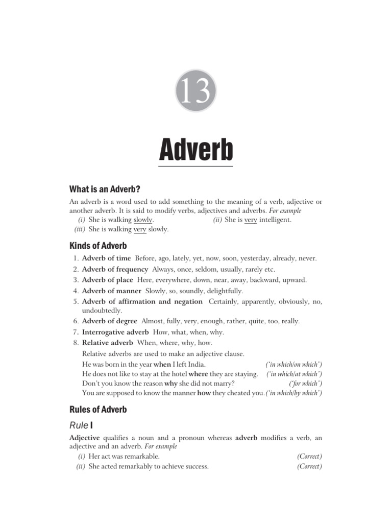 Adverb_Objective GENERAL English | PDF | Adverb | Adjective