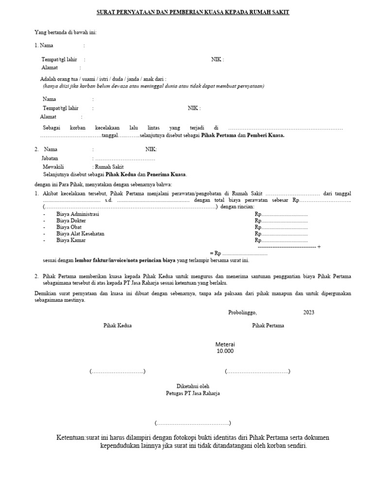 Surat Kuasa Kosong | PDF