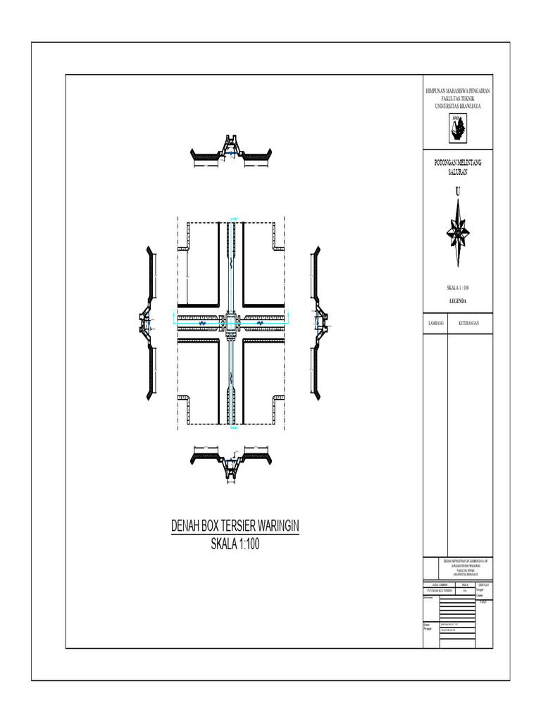 Potongan dan Denah Box Tersier Irigasi | PDF