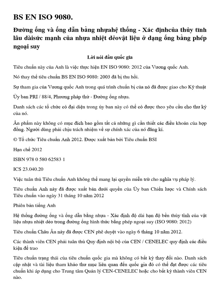 BS EN ISO 9080 - Tiếng Việt | PDF