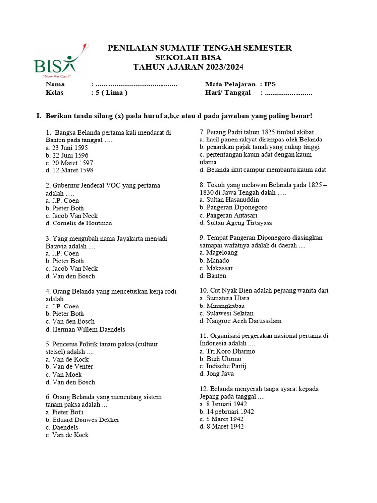 Sts Ips 5 Sekolah Bisa | PDF